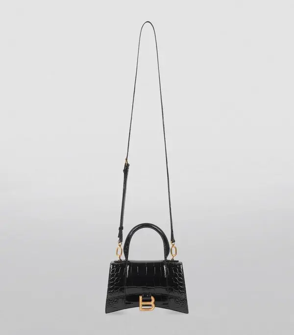 Balenciaga Hourglass Xs Top Handle Bag - Black