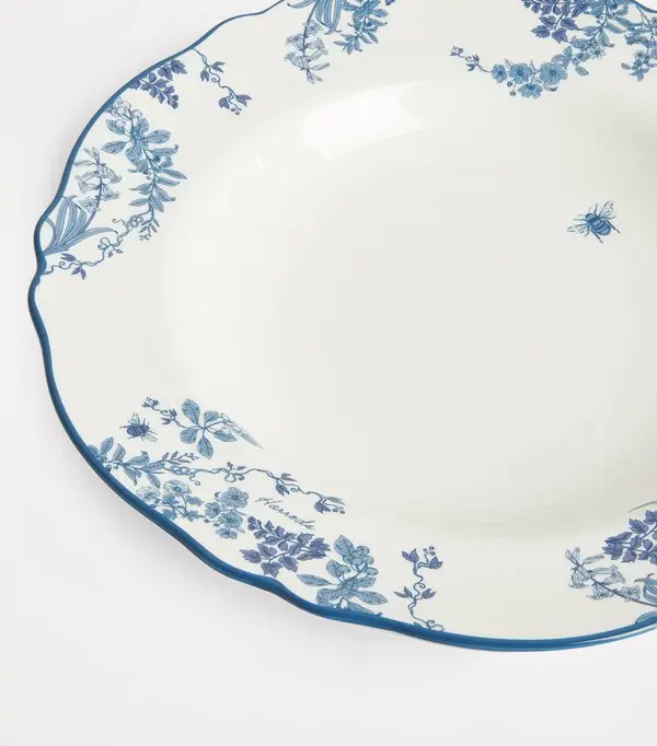 Harrods Bone China Toile Bowl - Blue
