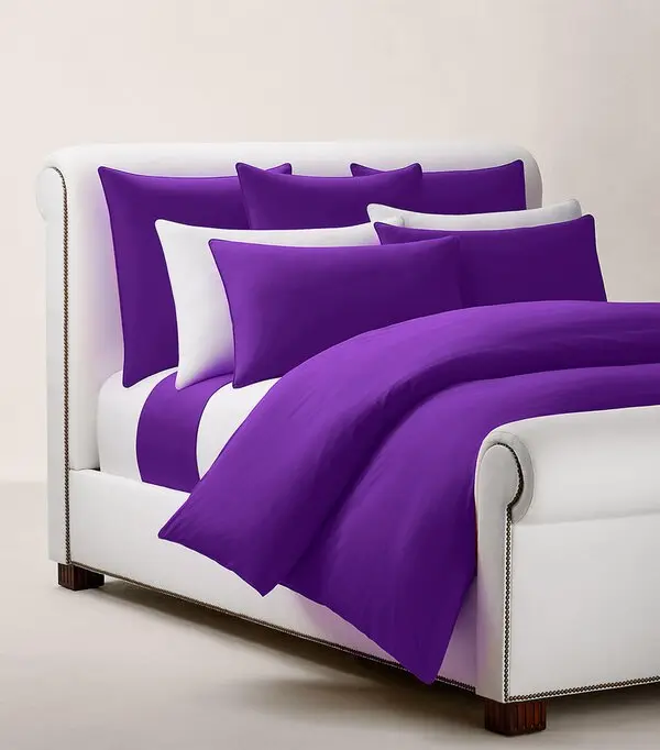 Ralph Lauren Cotton Polo Player Square Pillowcase - Purple