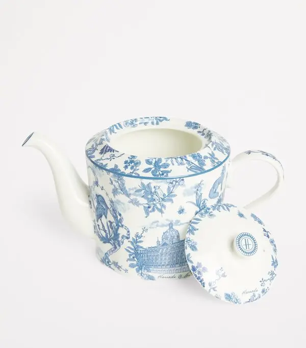 Harrods Bone China Toile Teapot