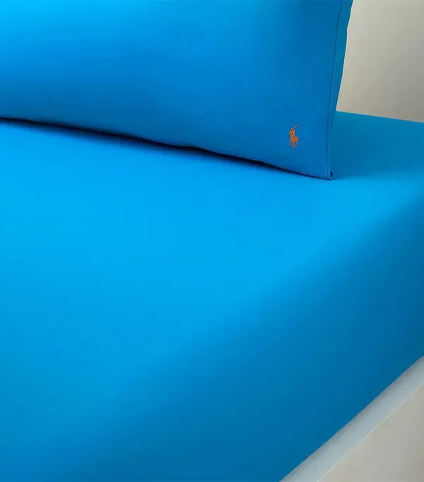 Ralph Lauren Cotton Polo Player Fitted Sheet - Blue