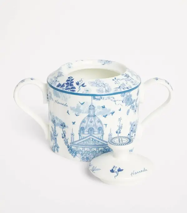 Harrods Bone China Sugar Bowl - Blue