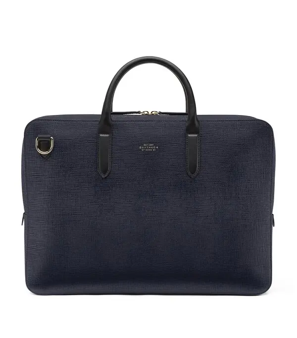 Smythson Leather Briefcase - Blue