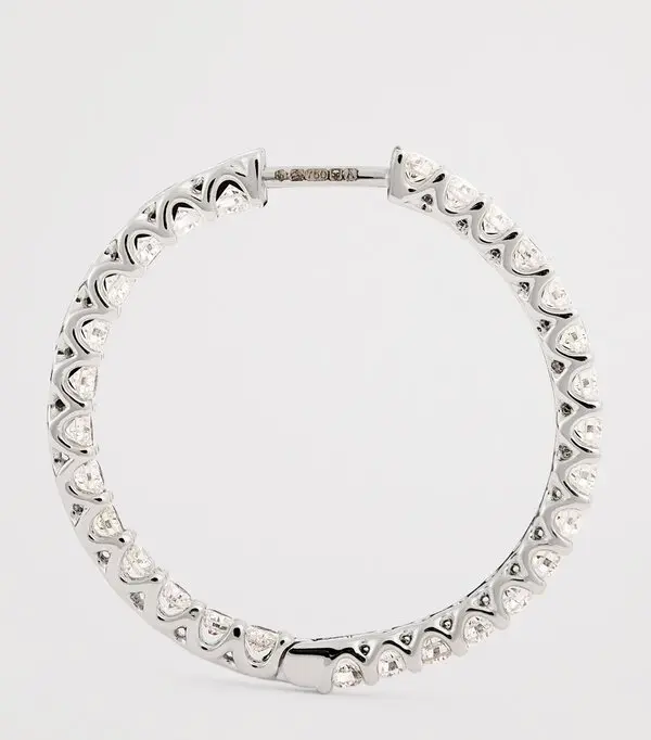 Harrods Diamond Hoop Earrings In 18-karat Gold