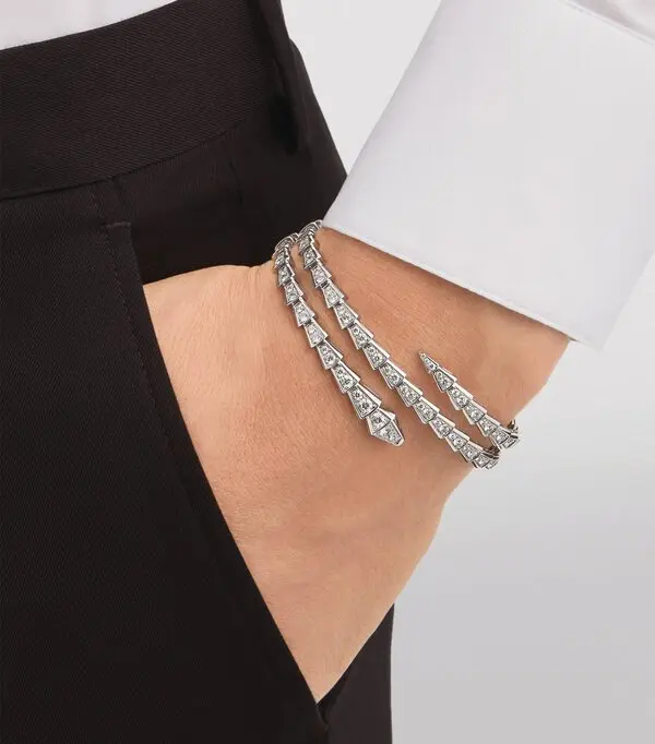 BVLGARI Small Serpenti Viper Bracelet In Gold And Diamonds