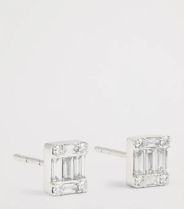 Harrods Diamond Stud Earrings In 18-karat Gold