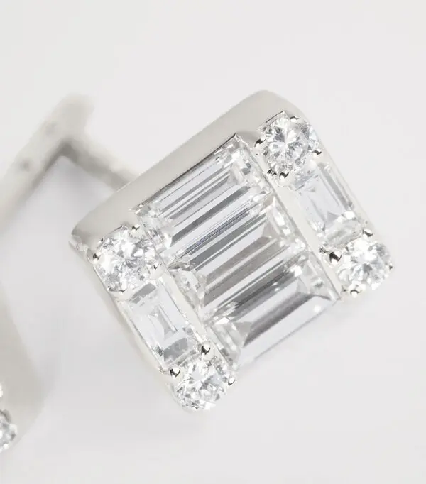 Harrods Diamond Stud Earrings In 18-karat Gold