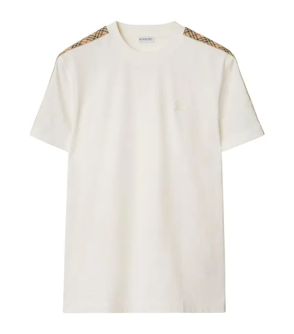 Burberry Check-trim T-shirt - Ivory