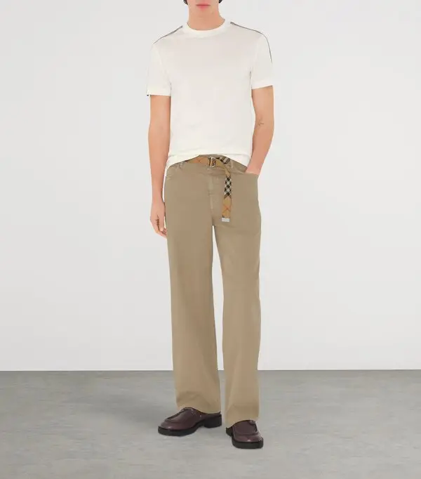 Burberry Check-trim T-shirt - Ivory