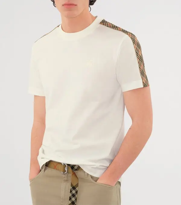 Burberry Check-trim T-shirt - Ivory