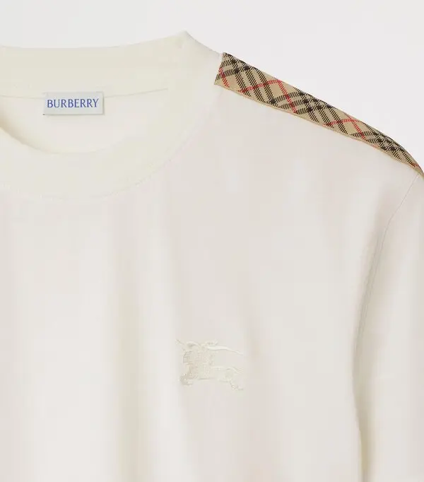 Burberry Check-trim T-shirt - Ivory