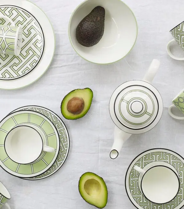O.W.LONDON Maze Tea Plate - Green