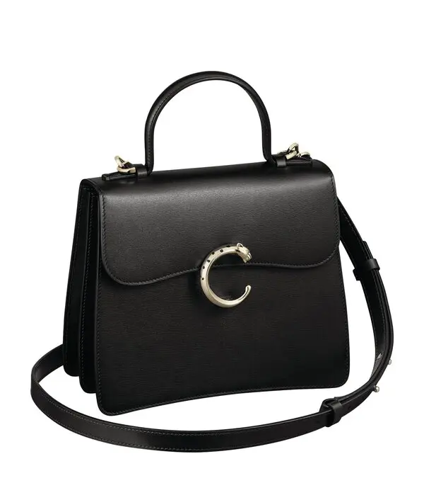 Cartier Leather Panthère De Top-handle Bag - Black