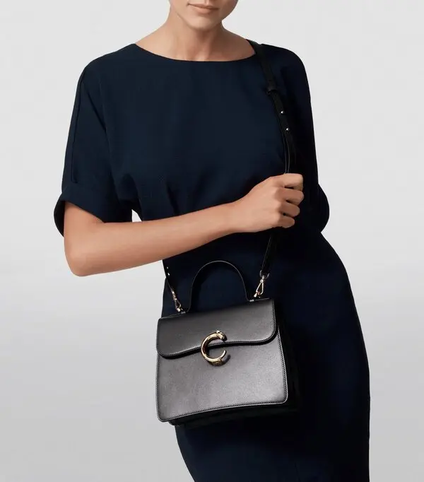 Cartier Leather Panthère De Top-handle Bag - Black