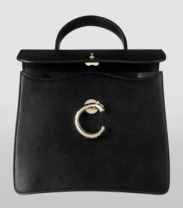 Cartier Leather Panthère De Top-handle Bag - Black