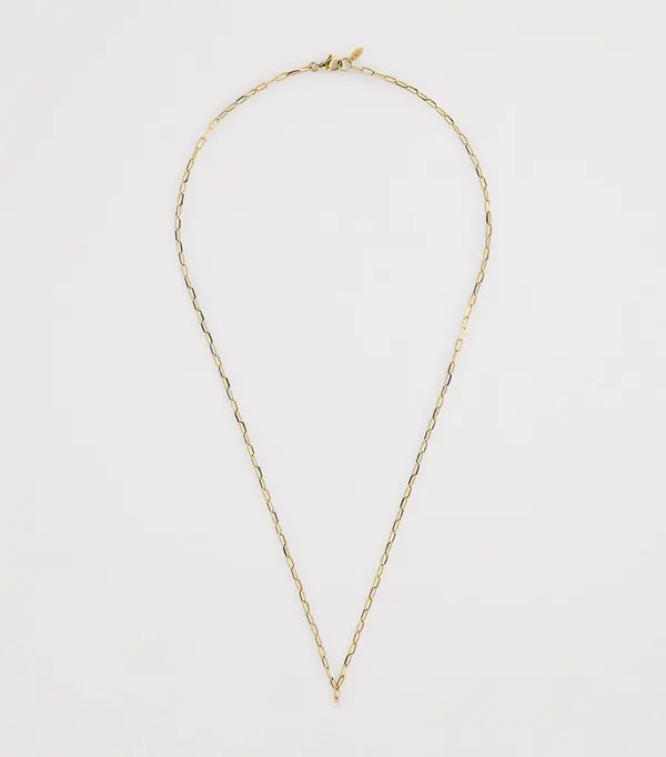 PERSEE 18kt Yellow And Diamond Paperclip Chain Necklace