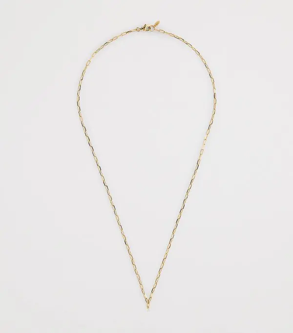 PERSEE 18kt Yellow And Diamond Paperclip Chain Necklace