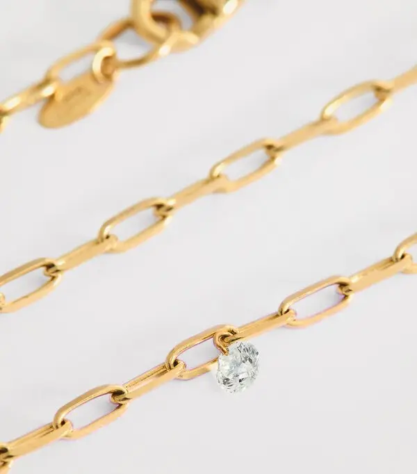 PERSEE 18kt Yellow And Diamond Paperclip Chain Necklace