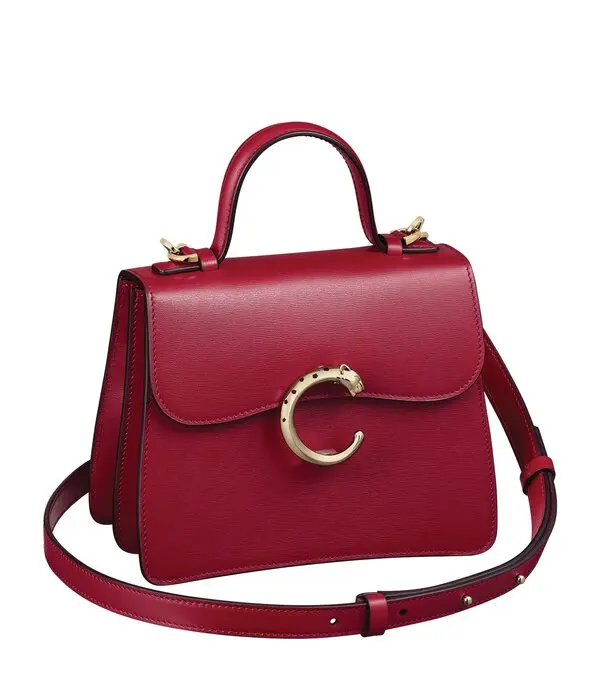 Cartier Leather Mini Panthère De Top-handle Bag - Red
