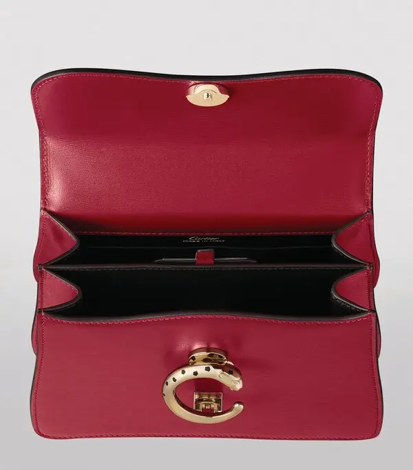 Cartier Leather Mini Panthère De Top-handle Bag - Red