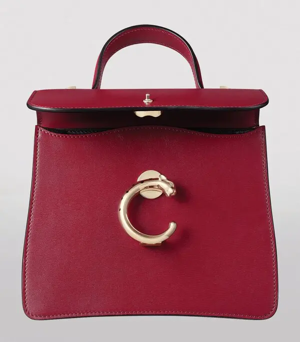 Cartier Leather Mini Panthère De Top-handle Bag - Red