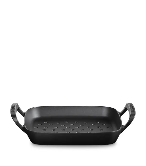 LE CREUSET Cast Iron Outdoor Collection Square Grilling Basket - Black