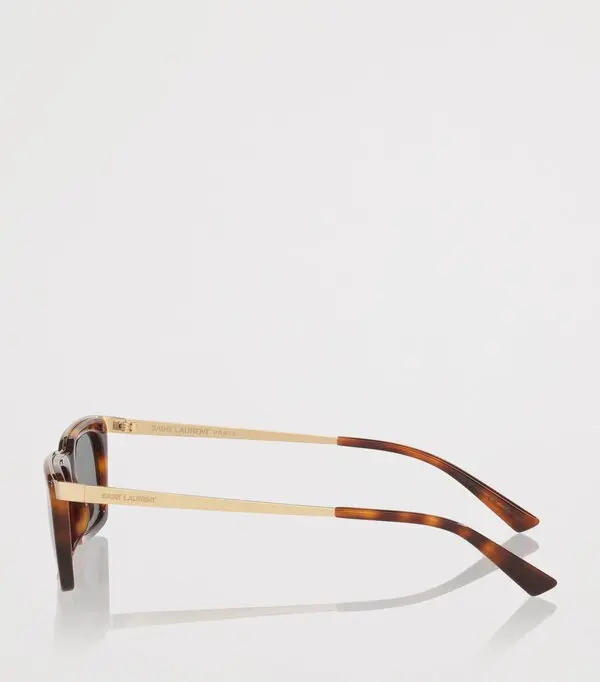 Saint Laurent Tortoiseshell Rectangle Full Rim Sunglasses