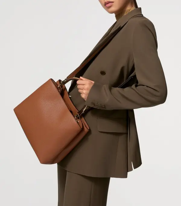 Cartier Medium Calfskin Panthère De Top-handle Bag - Brown