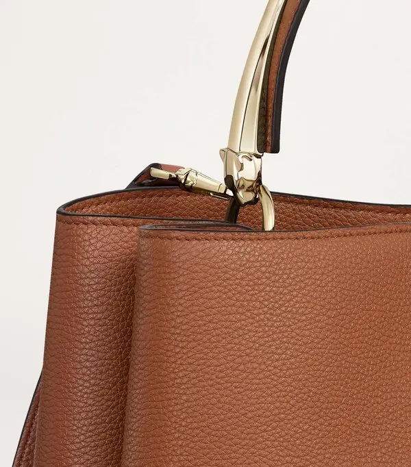 Cartier Medium Calfskin Panthère De Top-handle Bag - Brown