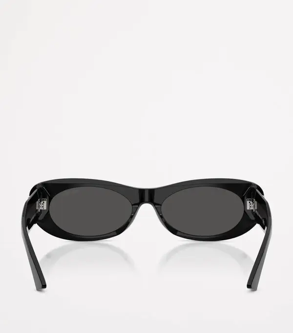 JIMMY CHOO Oval Sunglasses With Crystal Embellishments - Black