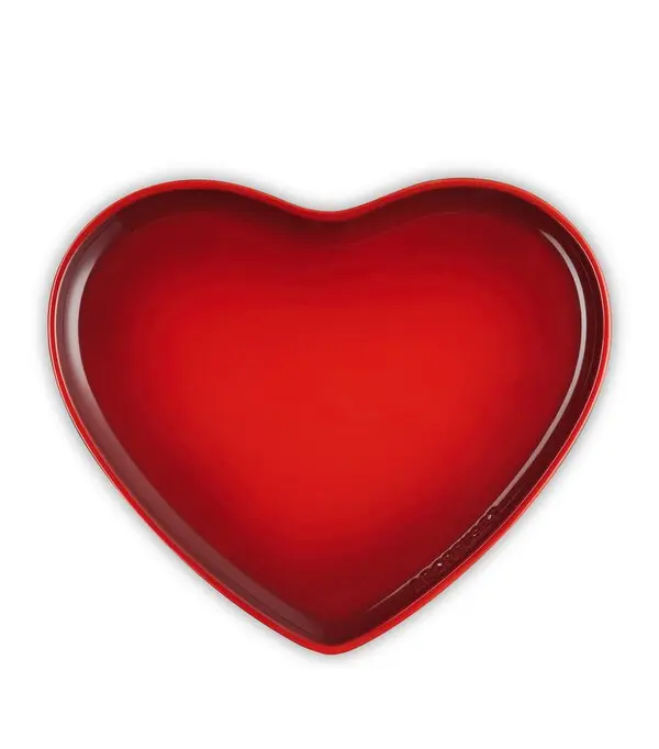 LE CREUSET Stoneware Heart Serving Plate - Red