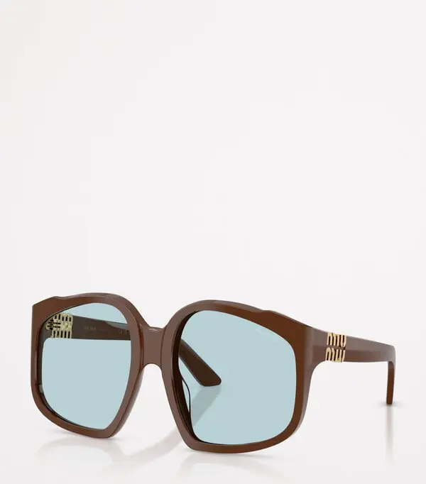 Miu Miu Acetate Oversized Sunglasses - Brown