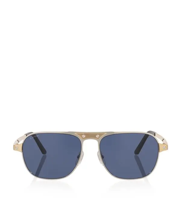Cartier Rectangular Aviator Sunglasses - Silver
