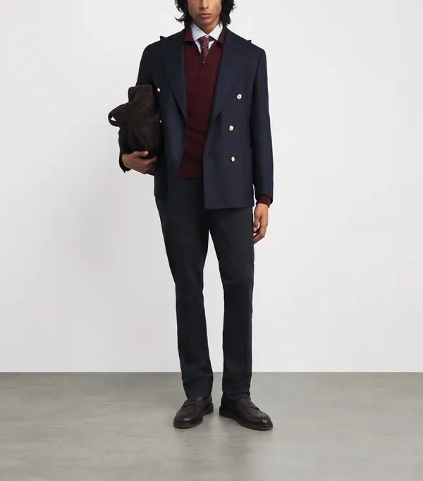 Corneliani Virgin Wool Double-breasted Blazer