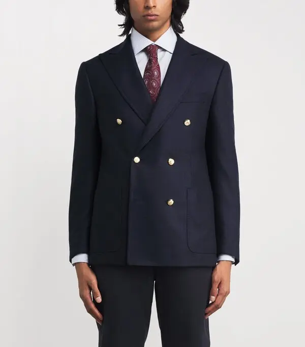 Corneliani Virgin Wool Double-breasted Blazer