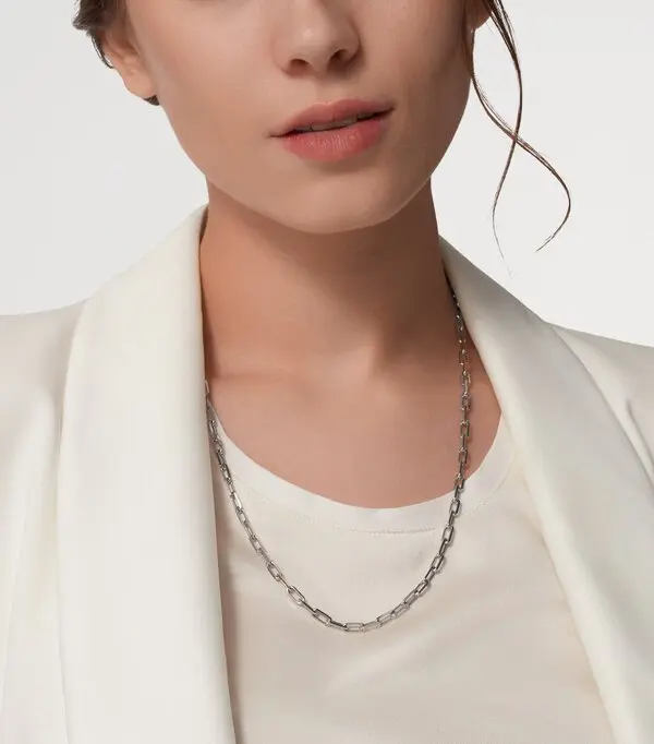 Cartier Santos De Chain Necklace In White Gold