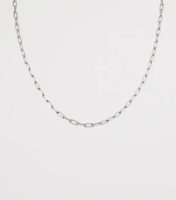 Cartier Santos De Chain Necklace In White Gold