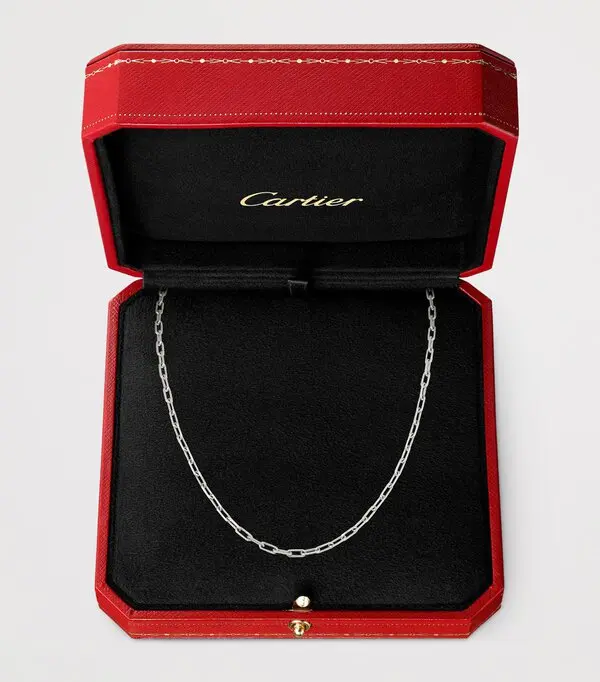 Cartier Santos De Chain Necklace In White Gold