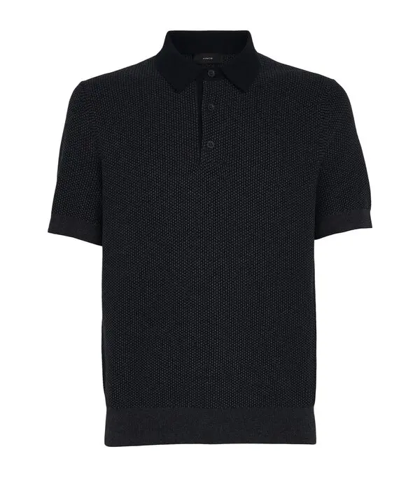 Vince Wool-blend Jacquard Polo Shirt