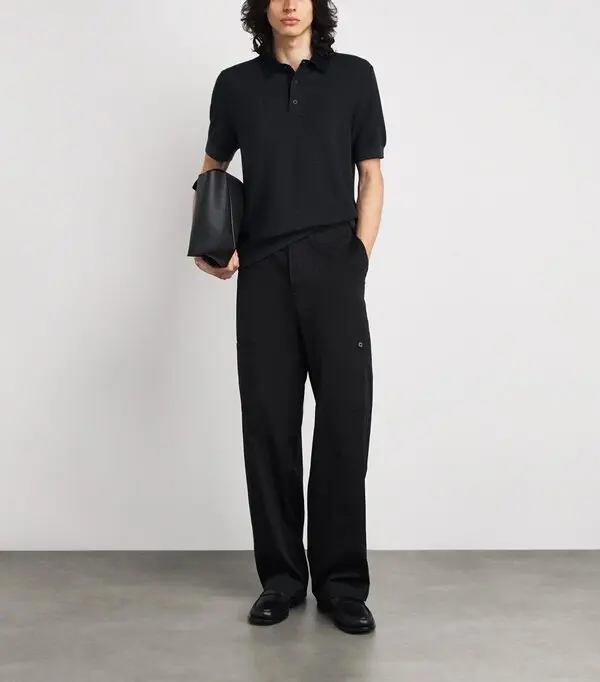 Vince Wool-blend Jacquard Polo Shirt