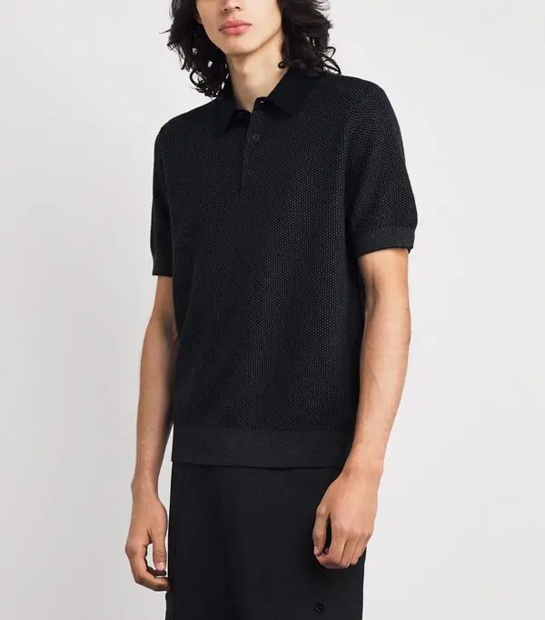 Vince Wool-blend Jacquard Polo Shirt