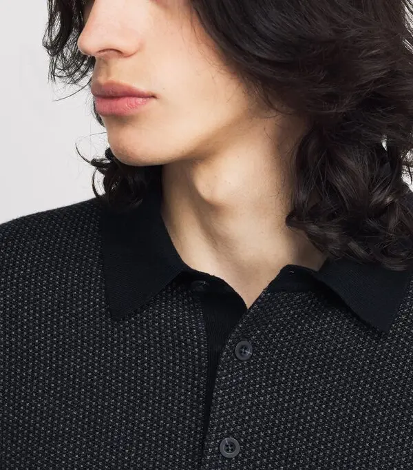 Vince Wool-blend Jacquard Polo Shirt
