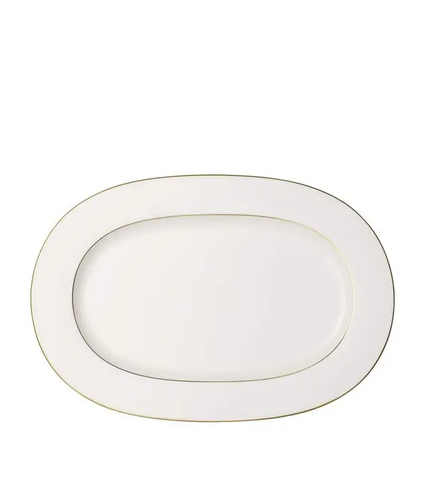 VILLEROY & BOCH Anmut Gold Oval Platter - White