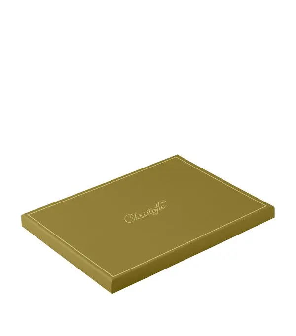 Christofle Leather-trim Club Rectangular Tray