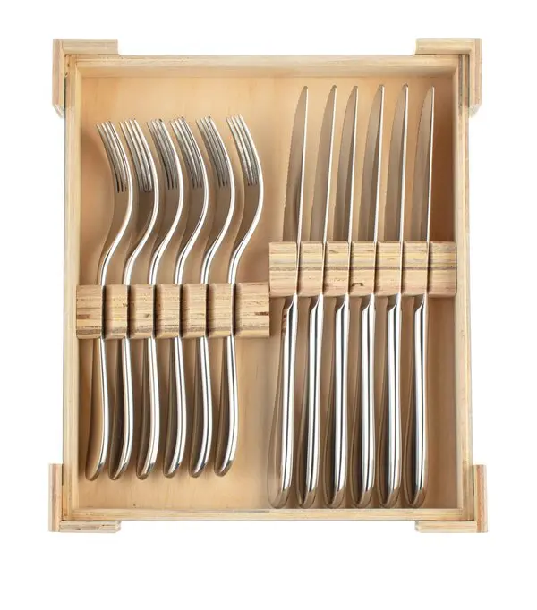 CHARINGWORTH Santol Stainless Steel Steak Knife And Fork Set - Silver