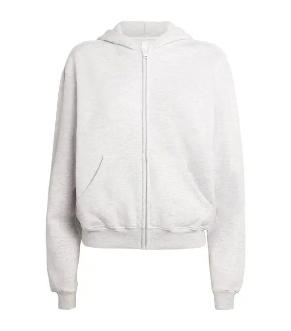 SKIMS Cotton-blend Fleece Classic Zip-up Hoodie - Grey