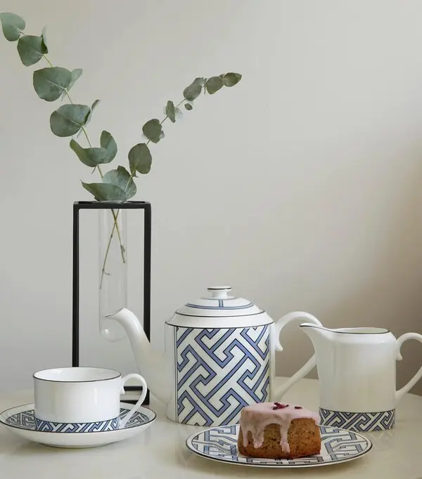 O.W.LONDON Maze Teacup And Saucer - Blue