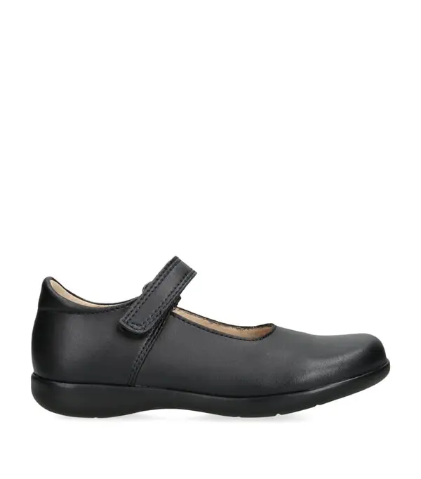 Trotters Emily Leather School Shoes - Navy