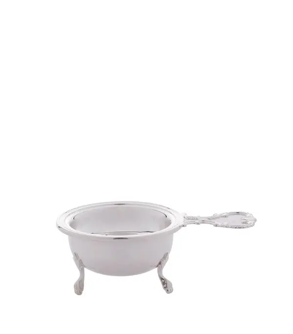 GREGGIO Georgian Plated Tea Strainer With Drip Bowl