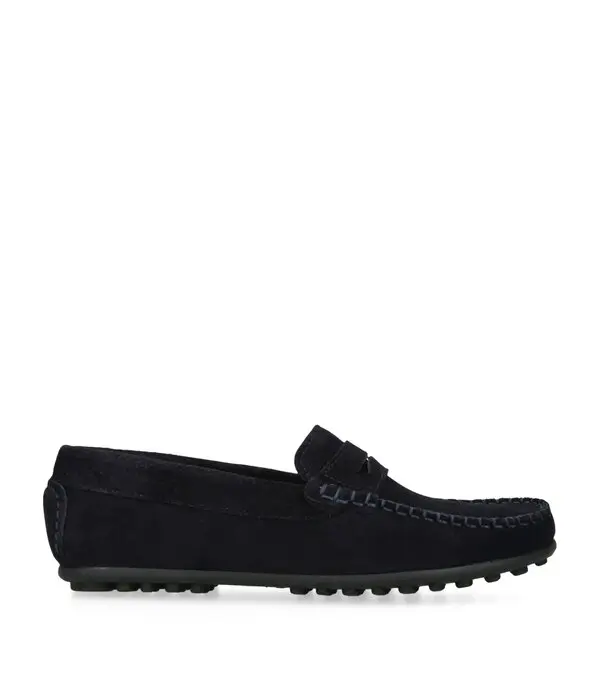 PAPOUELLI Suede Loafers - Navy